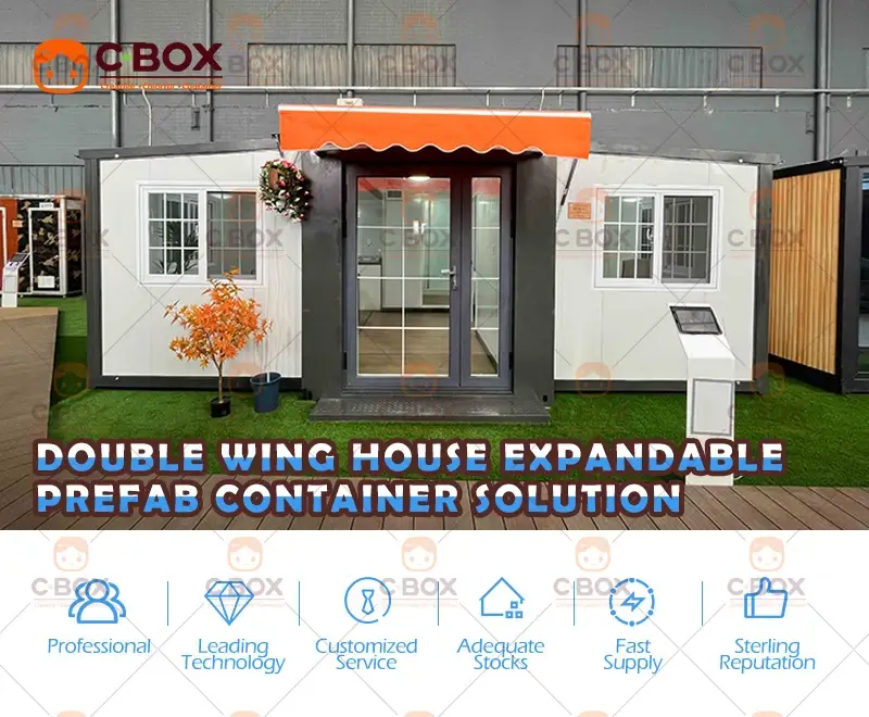 โซลูชันคอนเทนเนอร์สำเร็จรูปแบบขยายได้ของ Double Wing House